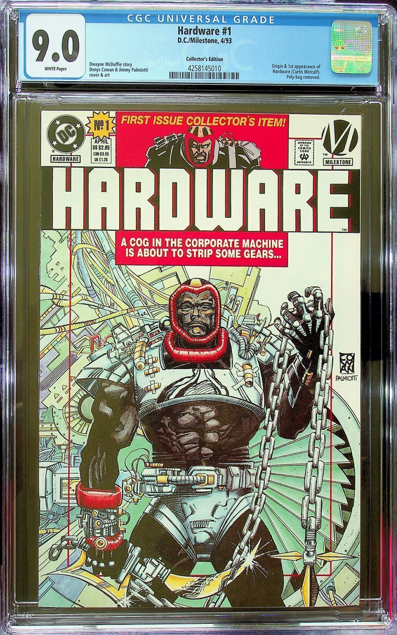Hardware #1 Collector's Ed. (1993) - CGC 9.0-Cert#4258145010-with bag ...