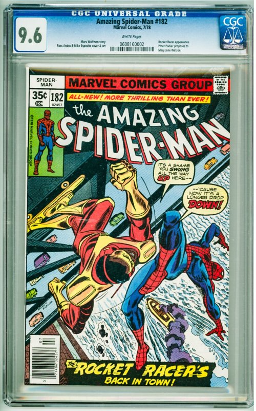 The Amazing Spider-Man #182 (1978) CGC 9.6! sticker and residue back of ...