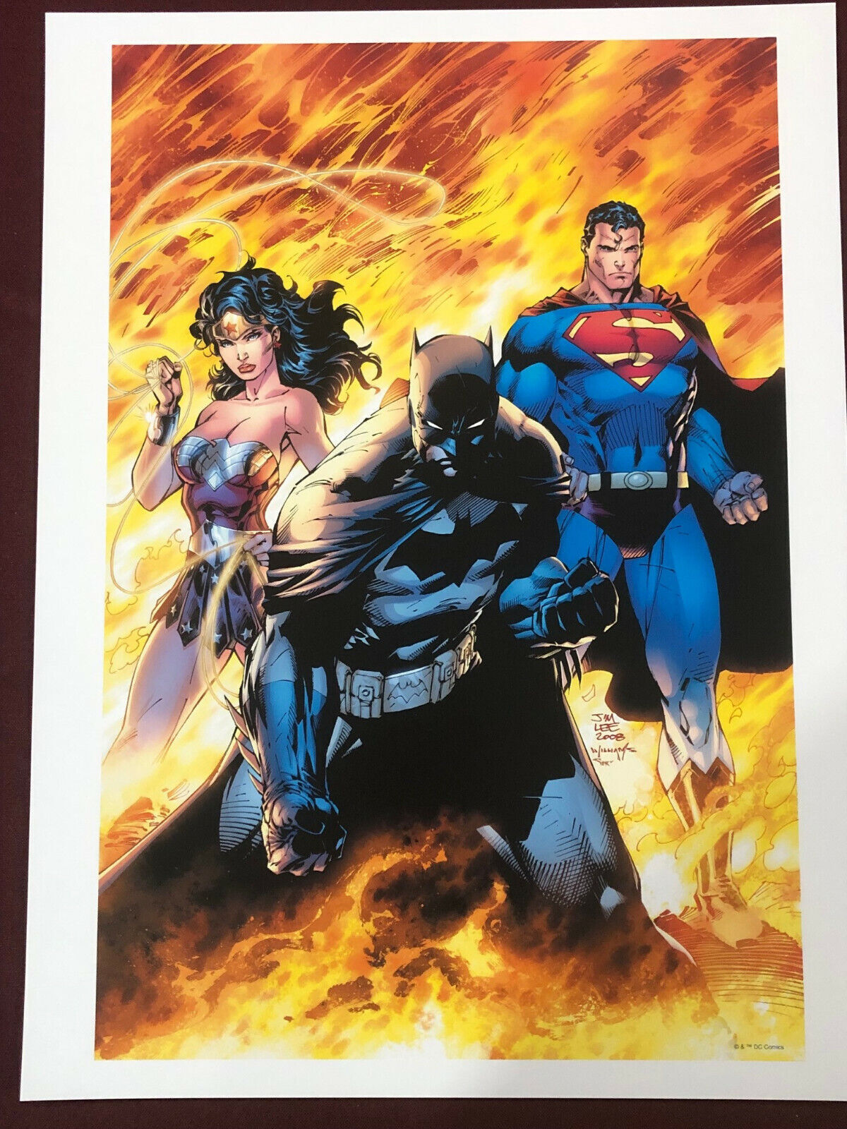 JIM LEE Batman Superman Wonder Woman Justice League Poster 12x16" NM ...