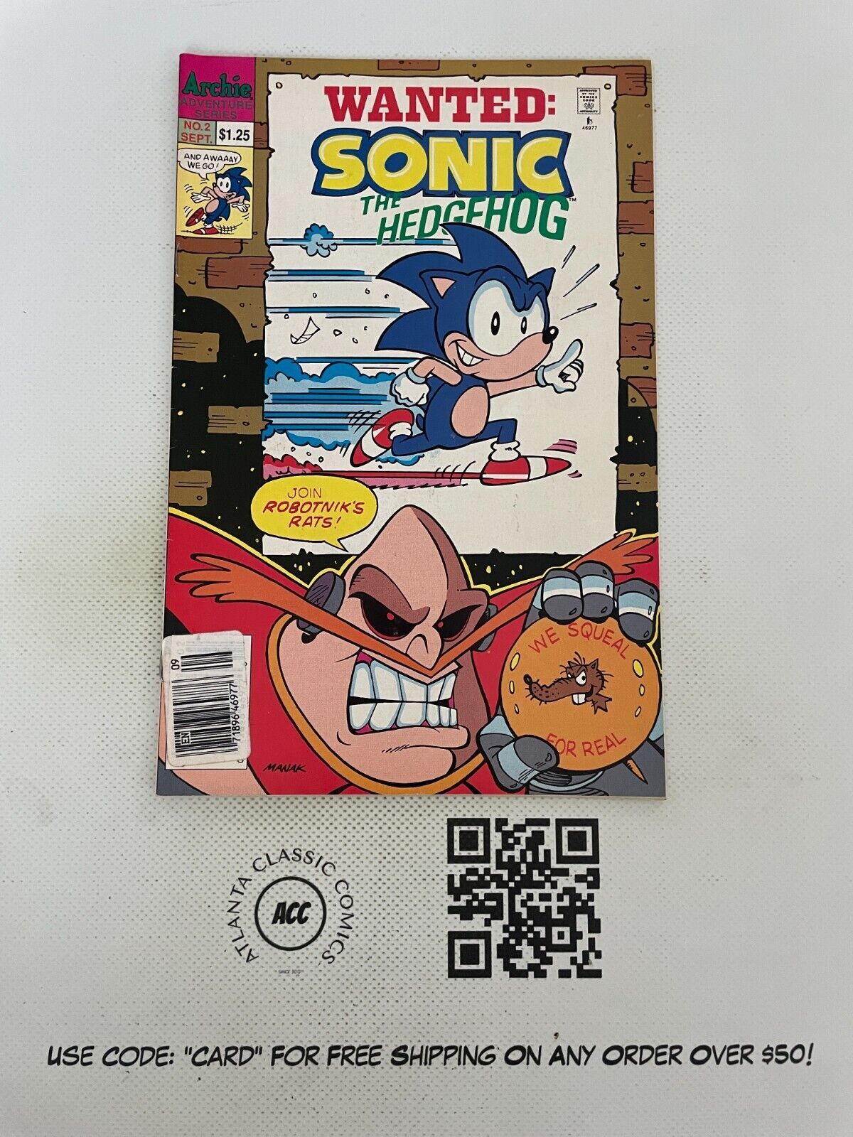 Sonic The Hedgehog # 2 VF- Archie Series Comic Book Doctor Robotnik 7 ...