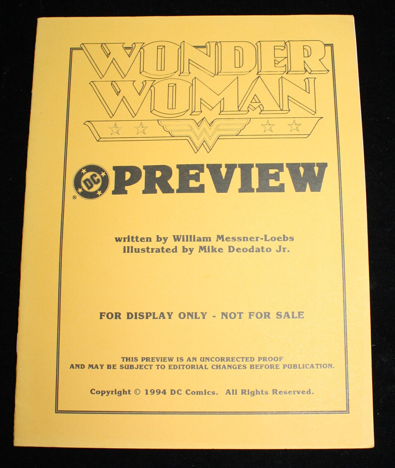 Wonder Woman #90 DC Preview Booklet (VF) Mike Deodato Jr. Art - 1994 ...