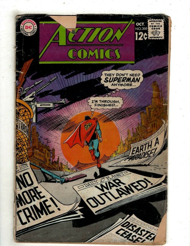 7 Action Comics Feat. Superman # 338 351 352 353 359 360 368 Batman ...