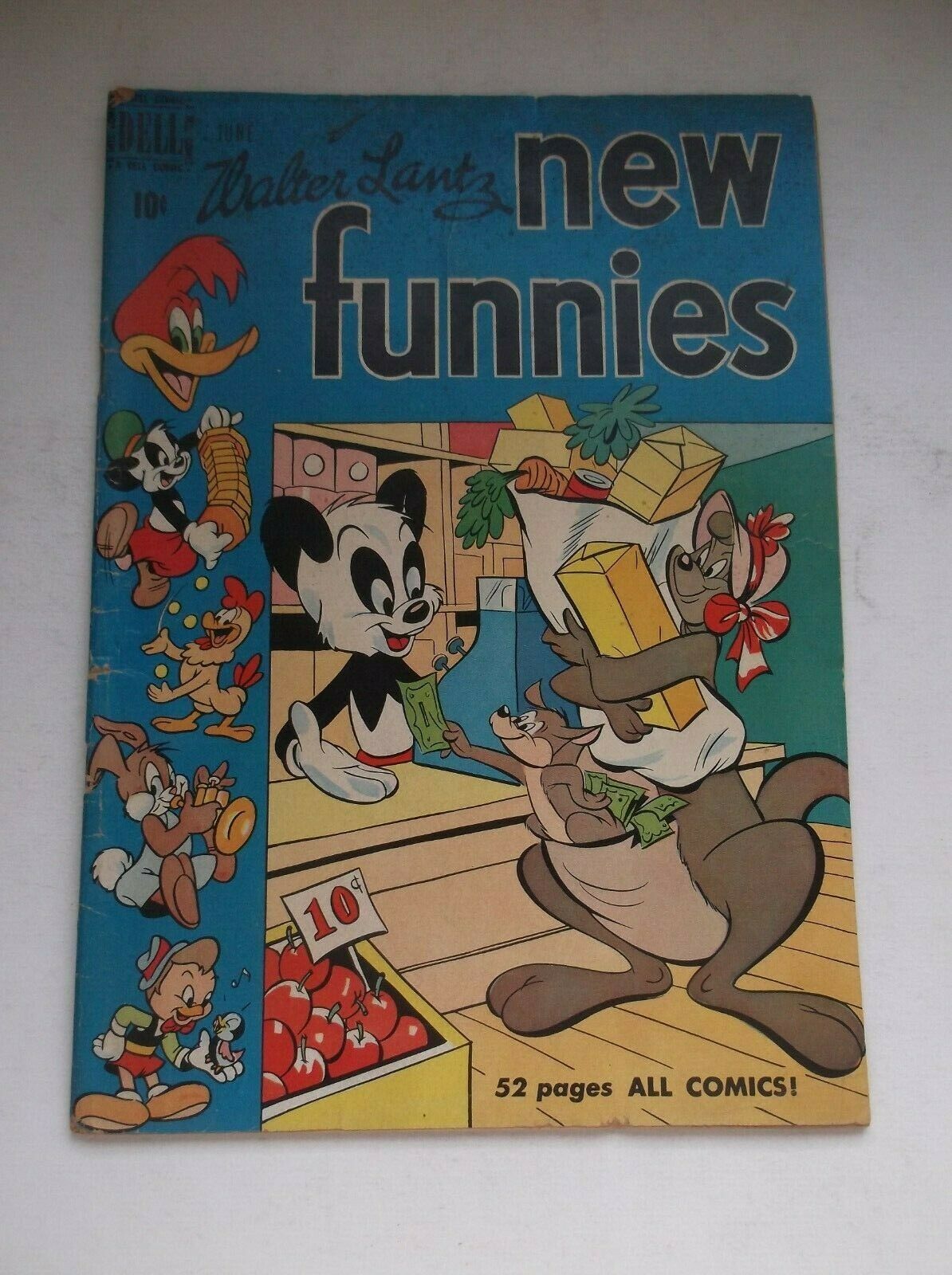 Dell: New Funnies #160, Oswald Rabbit/Charlie Chicken/Andy Panda/Woody ...