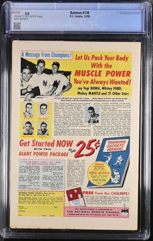 Batman #136 1960 DC Comics CGC 5.0 Joker Bat-Mite | Comic Books ...