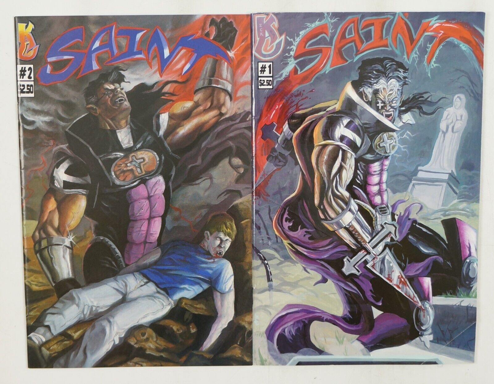 Saint #1-2 FN complete series - vampire hero - Kick Ass Comics set lot ...