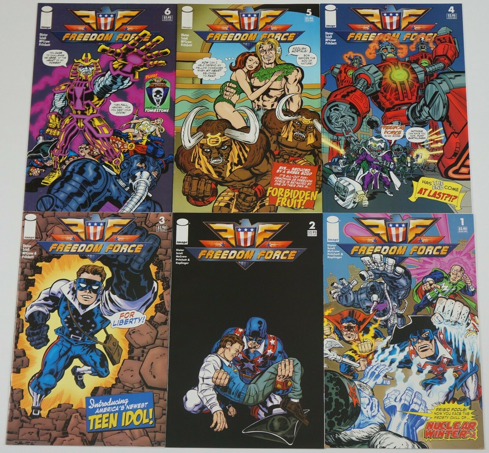 Freedom Force #1-6 VF/NM complete series based on computer video game 2 ...