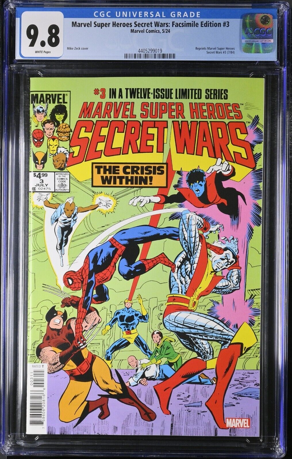 Secret Wars #3 CGC 9.8 Facsimile Edition of 1984 Original Cover A ...