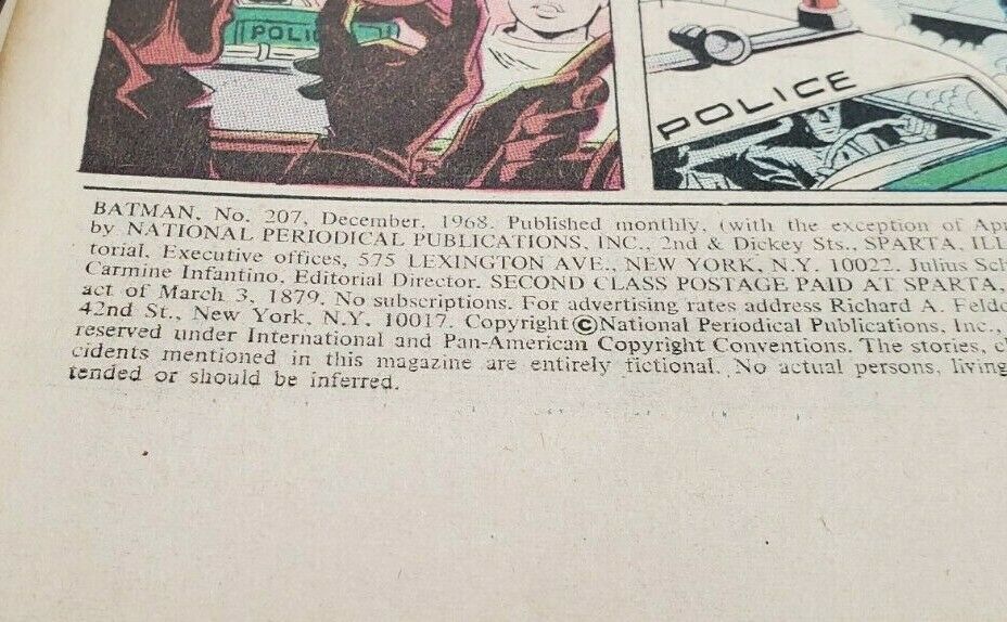 1968 Batman #207 DEATH TRAP DC Comics ORIGINAL VINTAGE | Comic Books ...