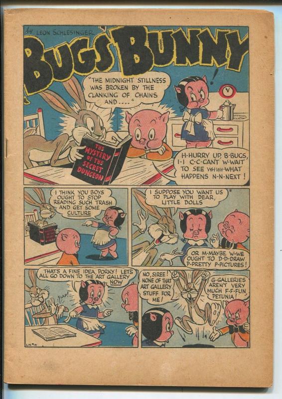 Looney Tunes #19 1943-Dell-Bugs Bunny-Porky Pig-Ringy Roonga-Wwii Era ...