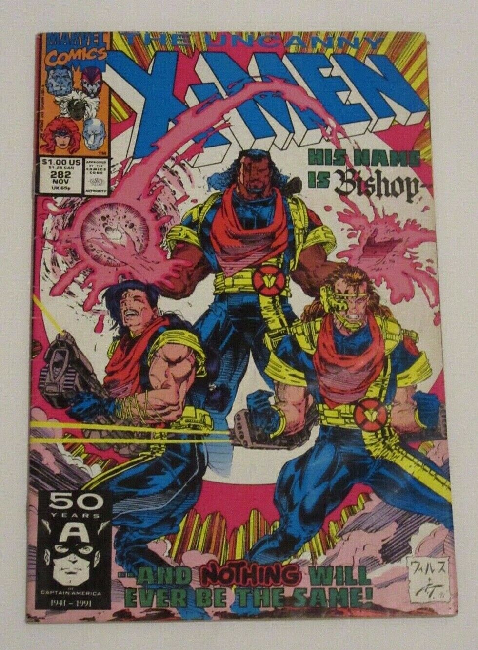 Uncanny X-Men #282 1st Cover & Cameo App of Bishop 1991 Marvel Comics ...