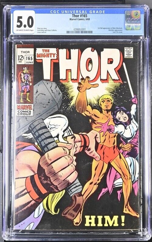 Thor #165 CGC 5.0 1st HIM Warlock Jack Kirby | Comic Books - Silver Age ...