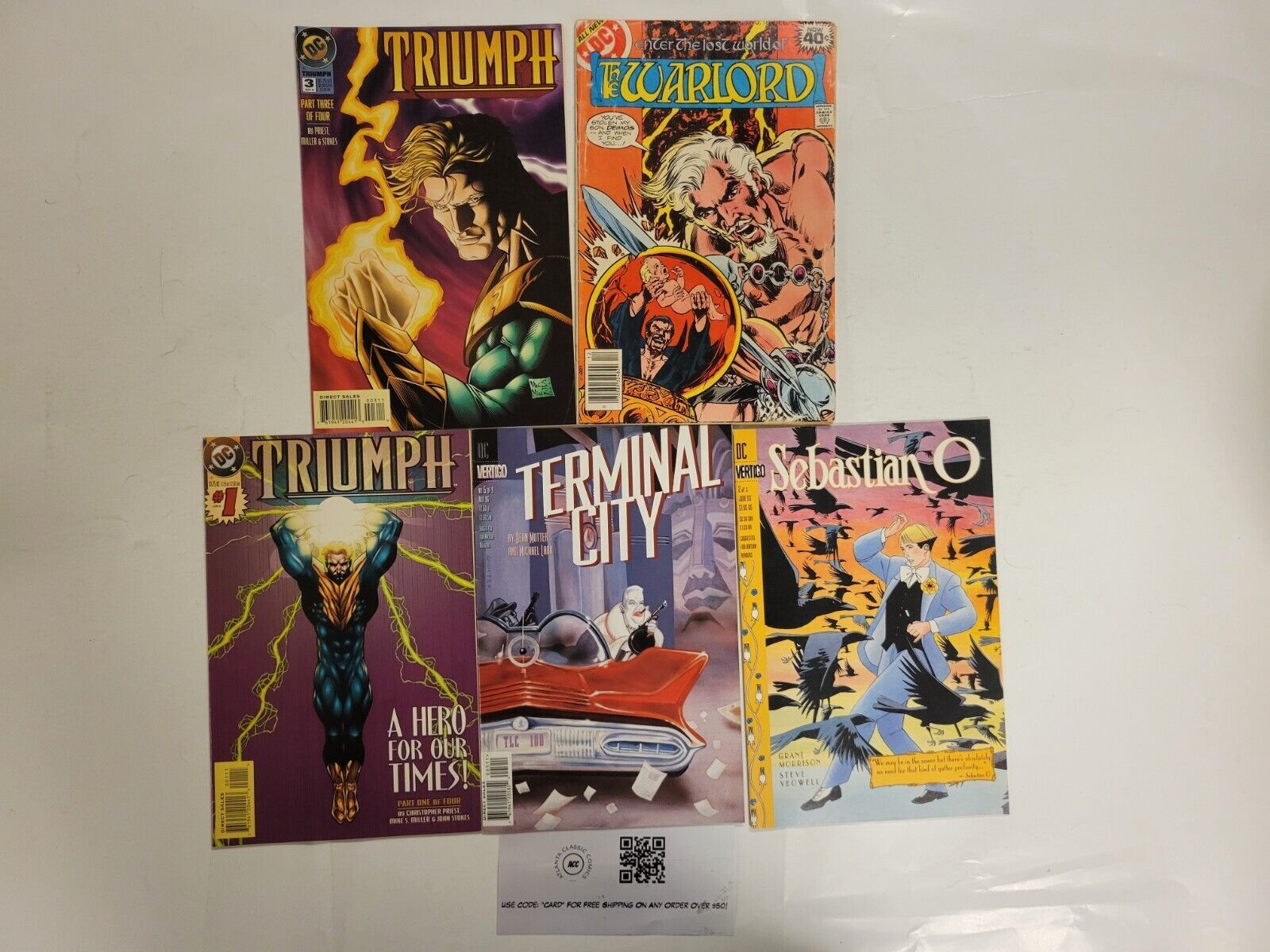 5 DC Comics #1 3 Triumph #2 Sebastian O #5 Terminal City #16 Warlord 40 ...