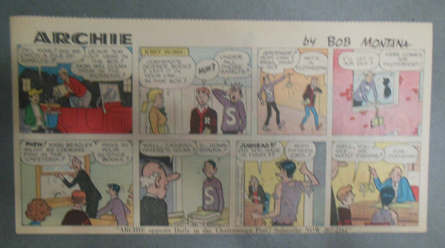 (33) Archie Sunday Pages by Bob Montana from 1969 Third Page Size 7.5 x ...