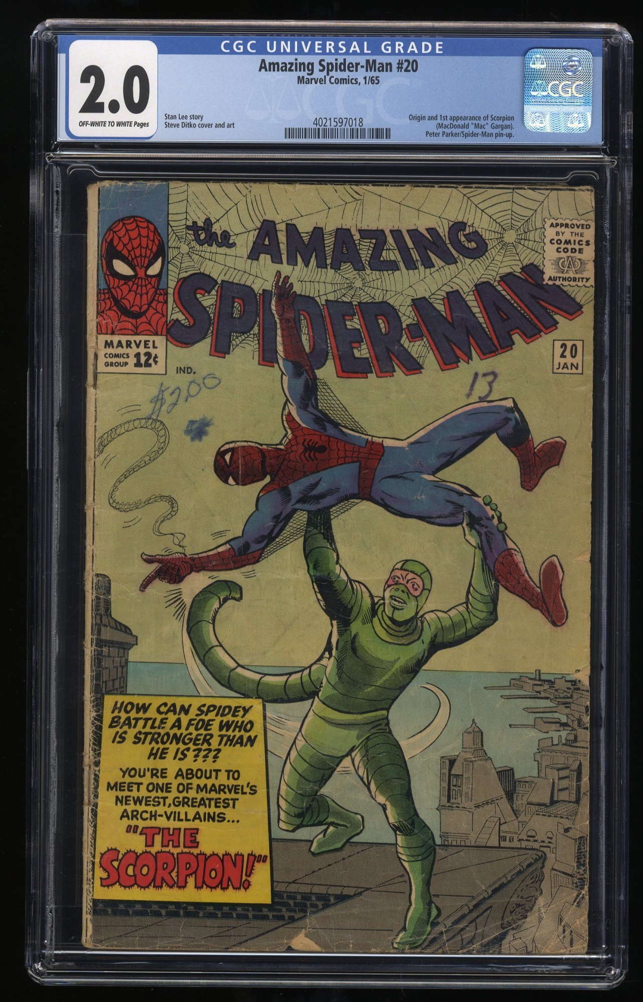 Amazing Spider-Man #20 CGC GD 2.0 Off White to White 1st Appearance ...