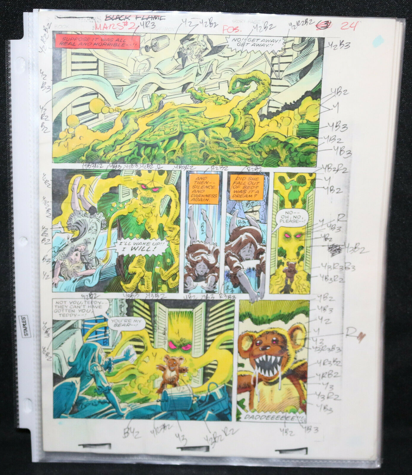 Mars #2 8pg Story Color Guide Art Black Flame 'Closet' - 1984 by Bruce ...