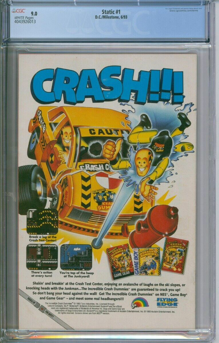 DC Comics / Milestone Static #1 CGC 9.0 1st Appearance Of Static ...