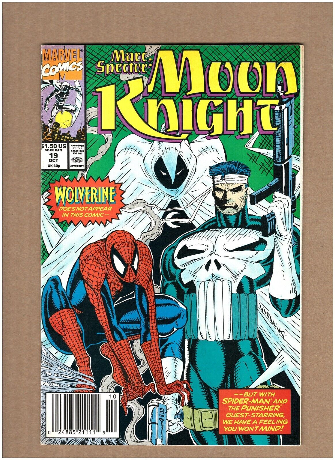Marc Spector: Moon Knight #19 Marvel 1990 Liefeld Punisher Spider-man ...