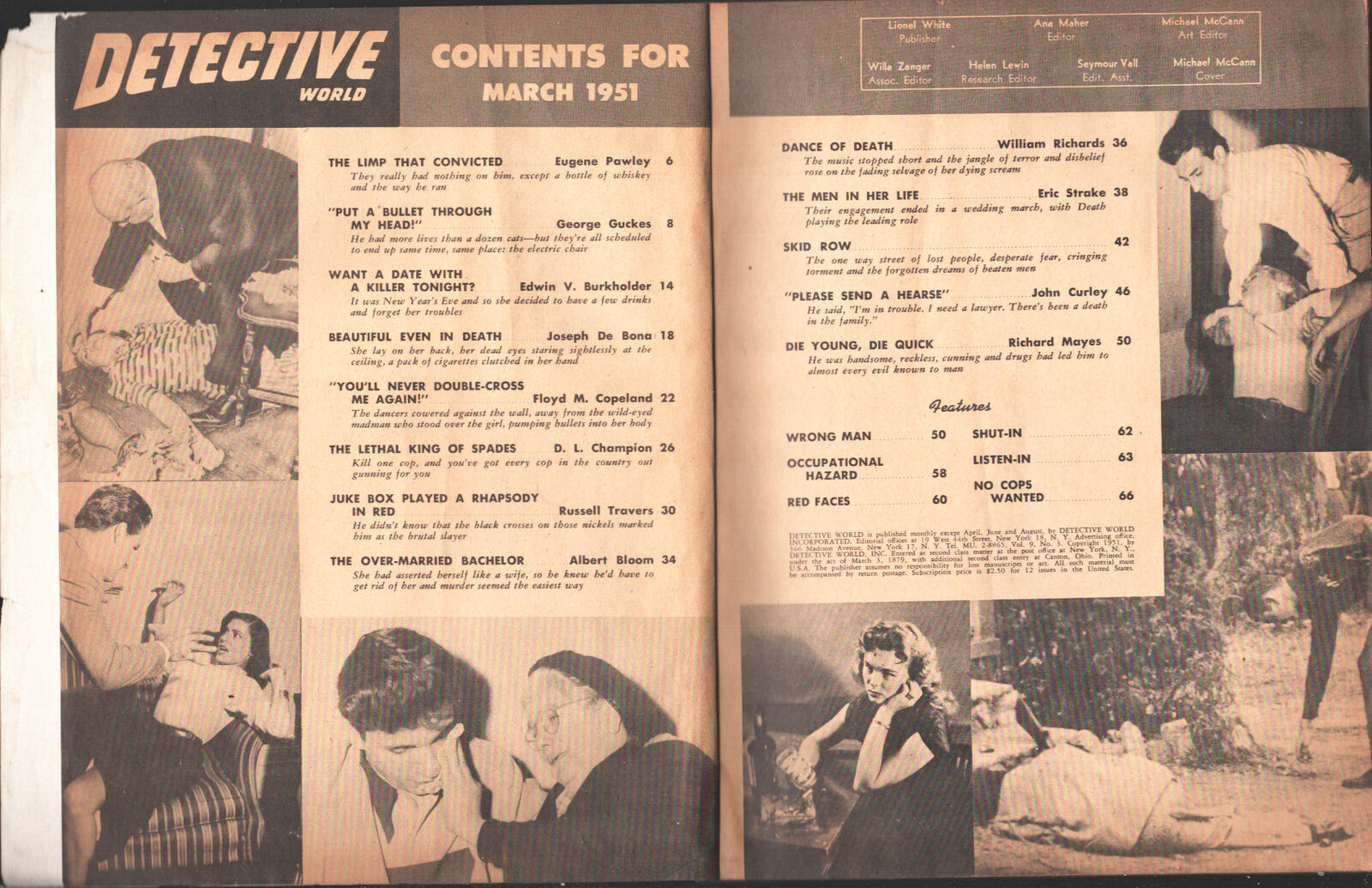 Detective World 3/1951-Spicy woman cover art-Dance of Death-"Lethal ...