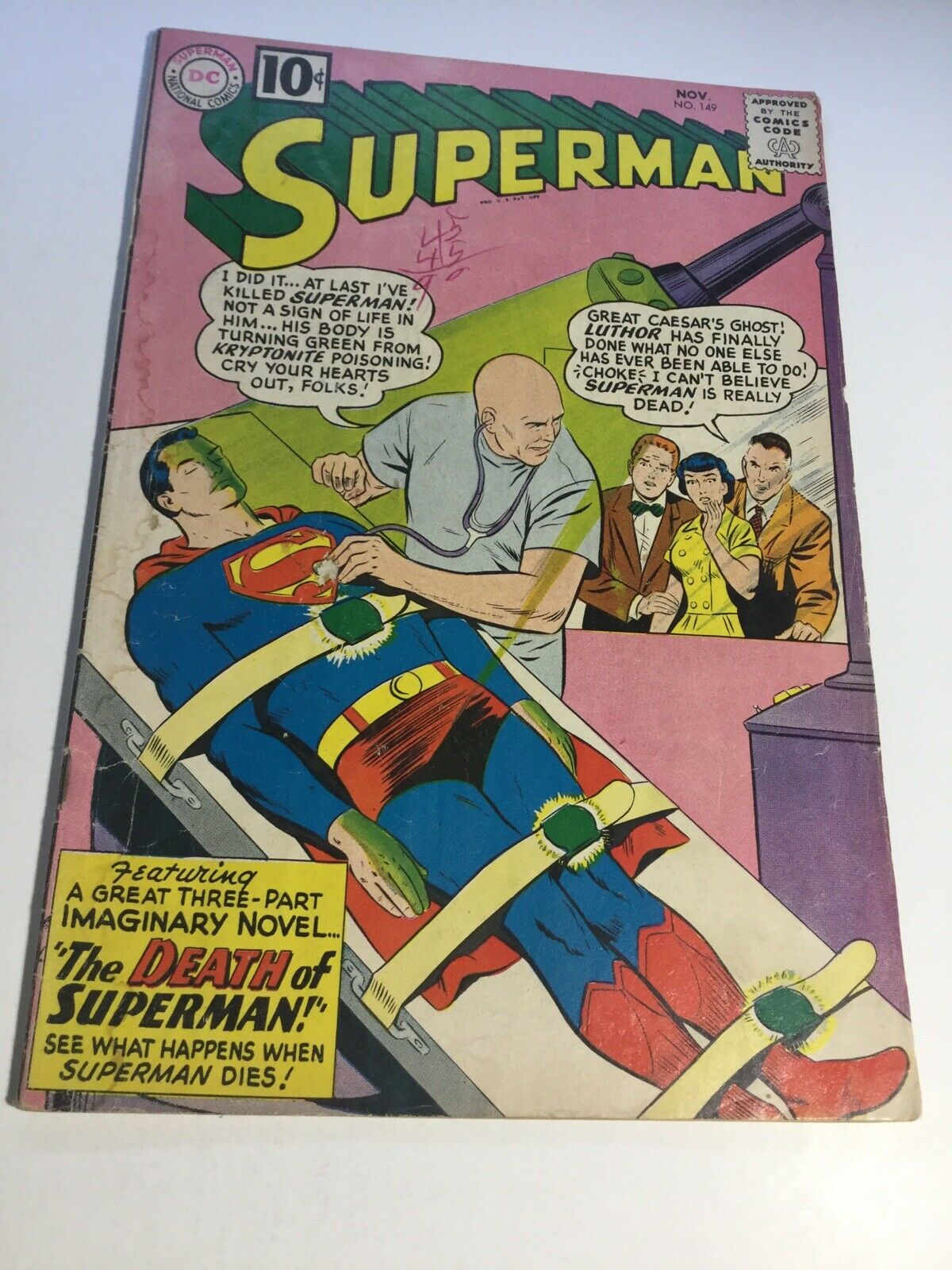 Superman 149 Gd+ Good+ 2.5 Water Damage DC Comics | Comic Books ...