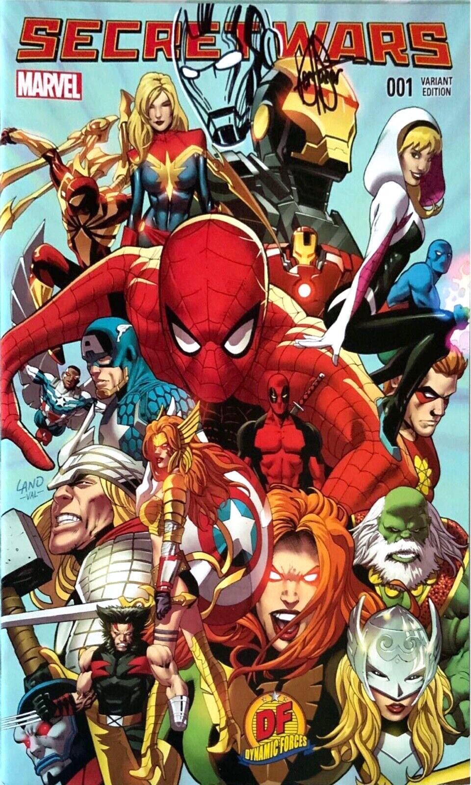Secret Wars #1 -DF Exclusive Greg Land Cover Signed/Remarked KEN Haeser ...