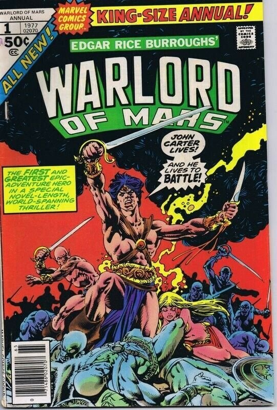 John Carter Warlord of Mars Annual #1 ORIGINAL Vintage 1977 Marvel ...