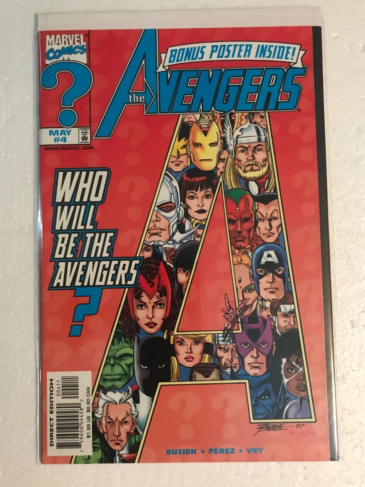Avengers #4 NM Marvel Comics 1998 1st appearance Warbird Carol Danvers ...