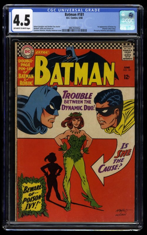 Batman #181 (1966) CGC Graded 4.5 - 1st appearance of Poison Ivy ...