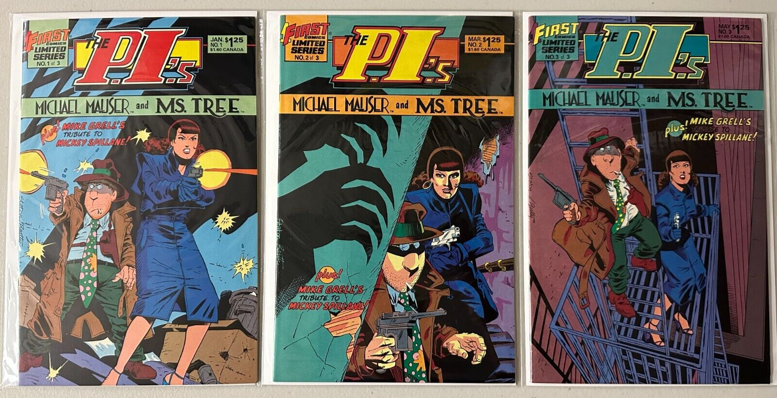 PIs Michael Mauser and Ms. Tree set #1-3 First Publishing 3 pieces 8.0 ...