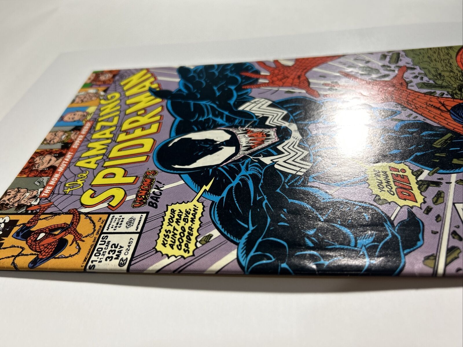 The Amazing Spider-Man 332 NEWSSTAND Variant Marvel 1990 Venom Erik ...