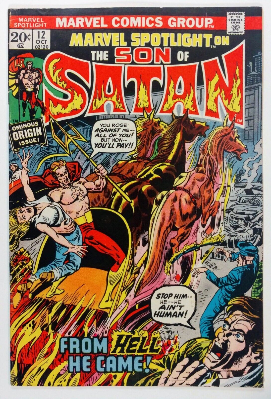 Marvel Spotlight #12 (1973) 1st full app and origin of Son of Satan ...