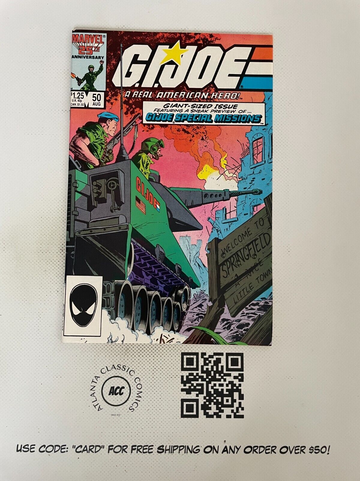 G.I. Joe # 50 NM Marvel Comic Book Duke Snake Eyes Cobra Duke Shadow 15 ...