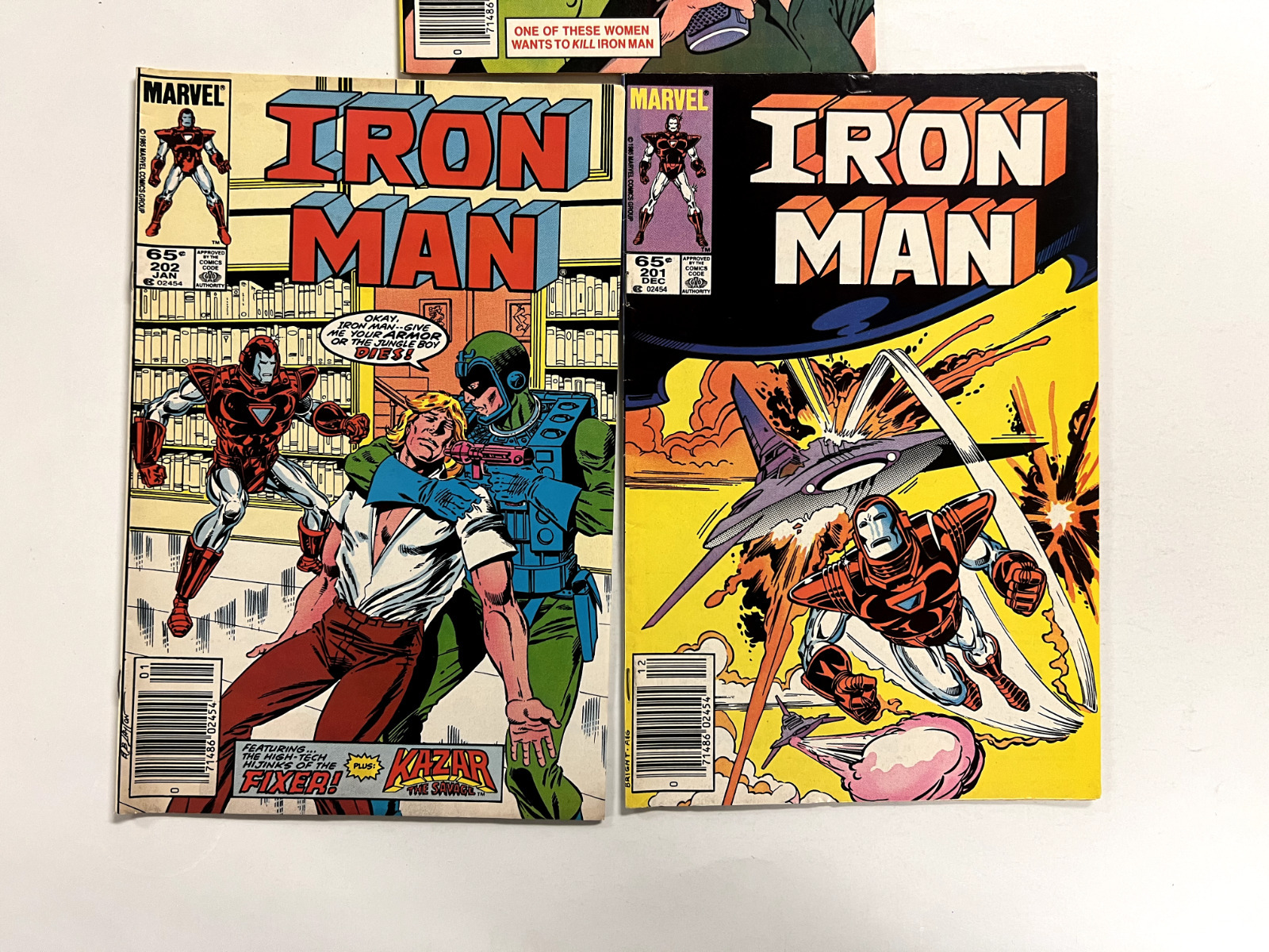 3 Iron-Man Marvel Comic Books #201 202 203 Spiderman Iron-Man Thor 41 ...