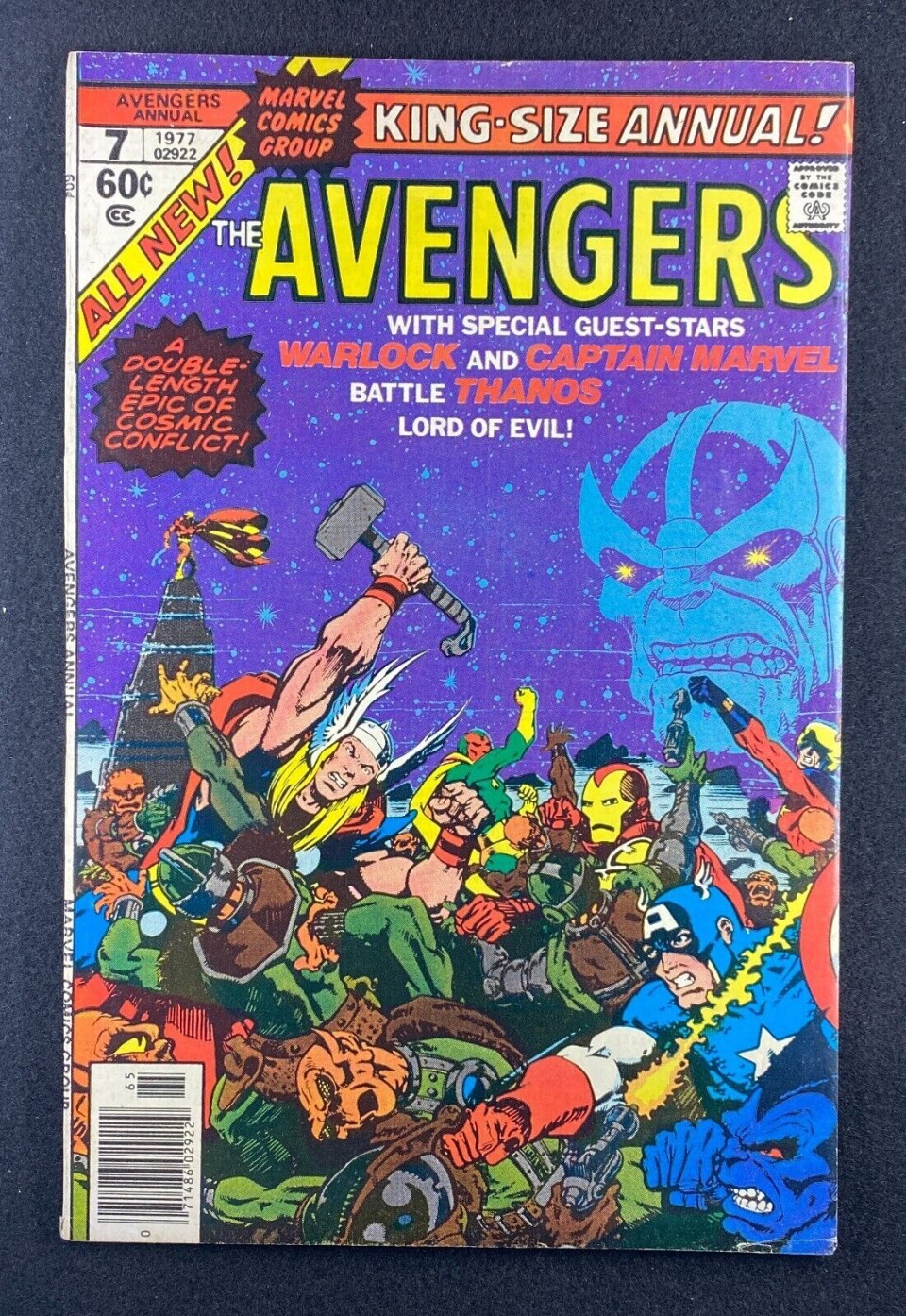 Avengers Annual (1967) #7 FN+ (6.5) Thanos Warlock Jim Starlin Cover ...