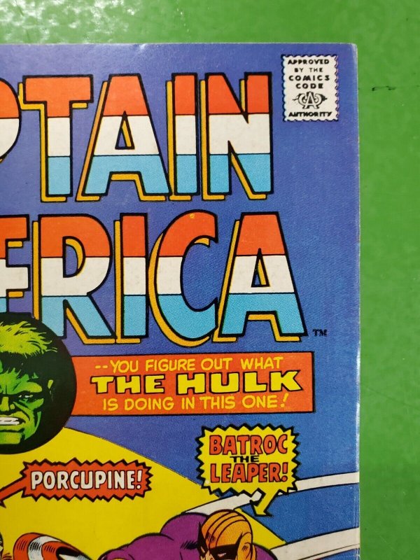 Captain America #130 Hulk Appearance Stan Lee Gene Colan 1970 Marvel FN ...