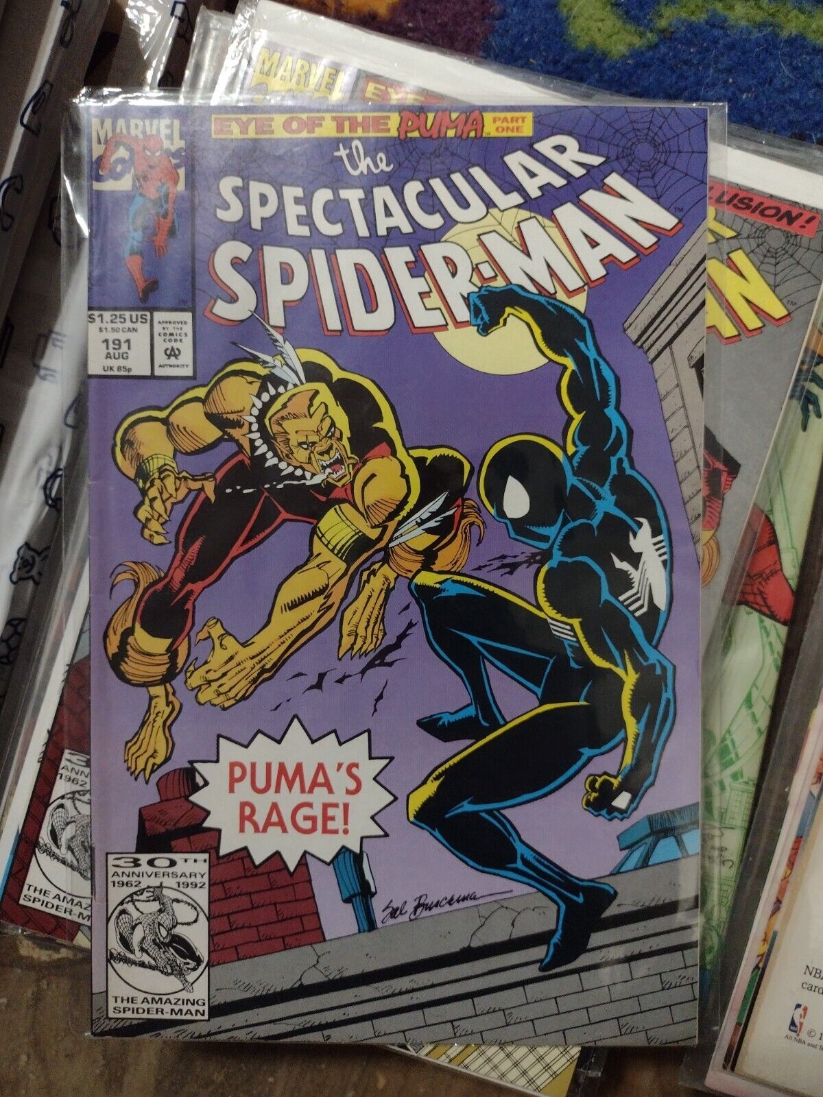 SPECTACULAR SPIDER-MAN # 191 1992 MARVEL DISNEY pumas rage black ...