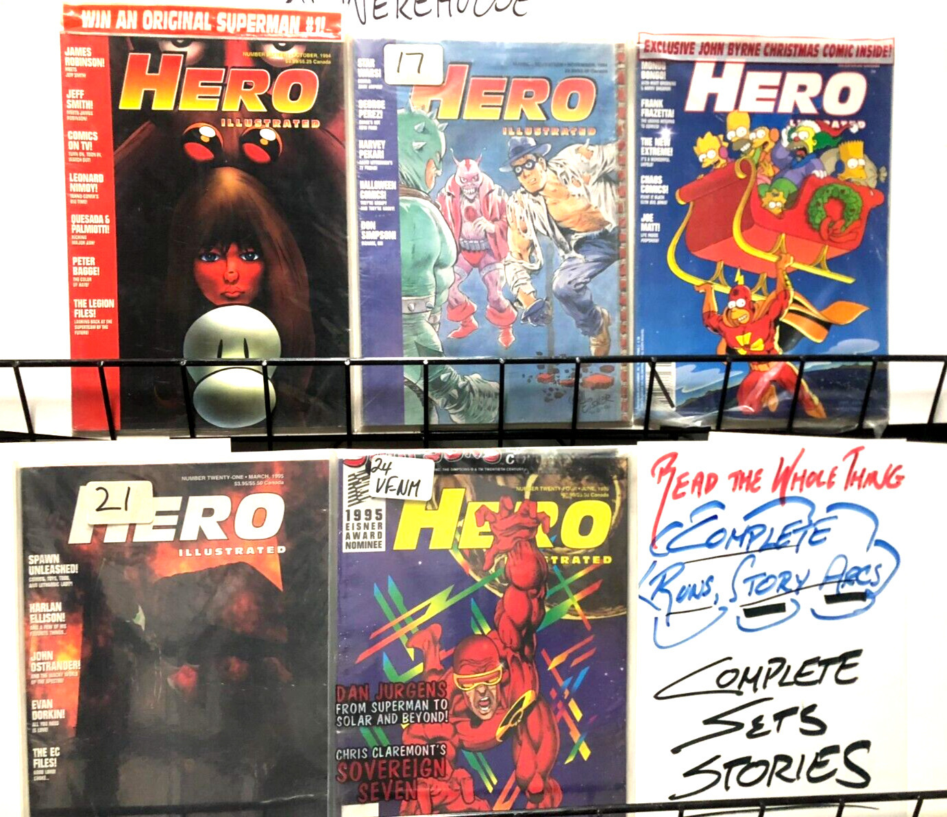 Hero Illustrated (1993-95) 1, 3-4, 6, 12-13,15-17, 19, 21, 24, SP ED ...