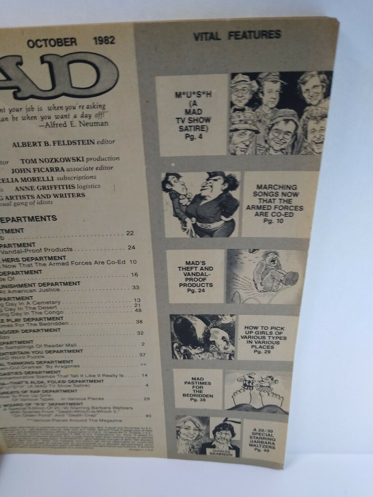 MAD Magazine Oct 1982 #234 Mash Death Wish Charles Bronson 20/20 ...