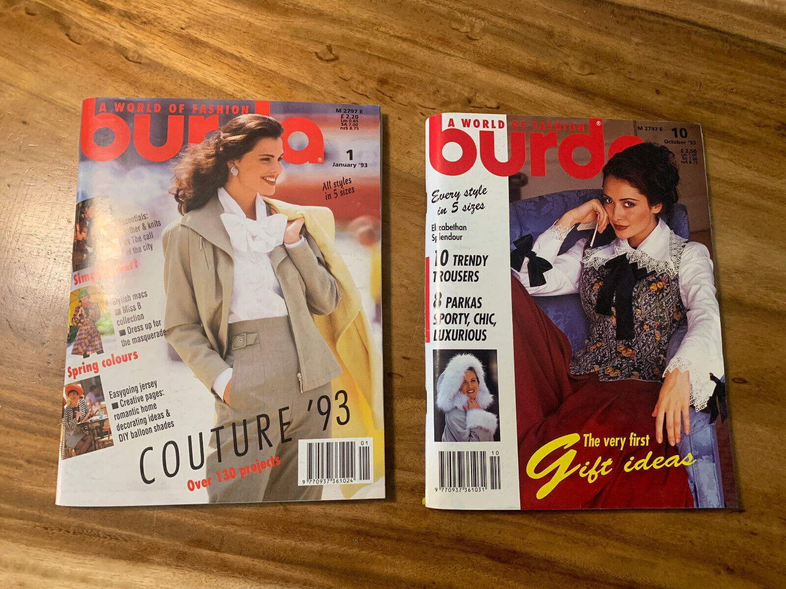 Burda Magazine January October 1993 Magazine With Patterns Fashion ...