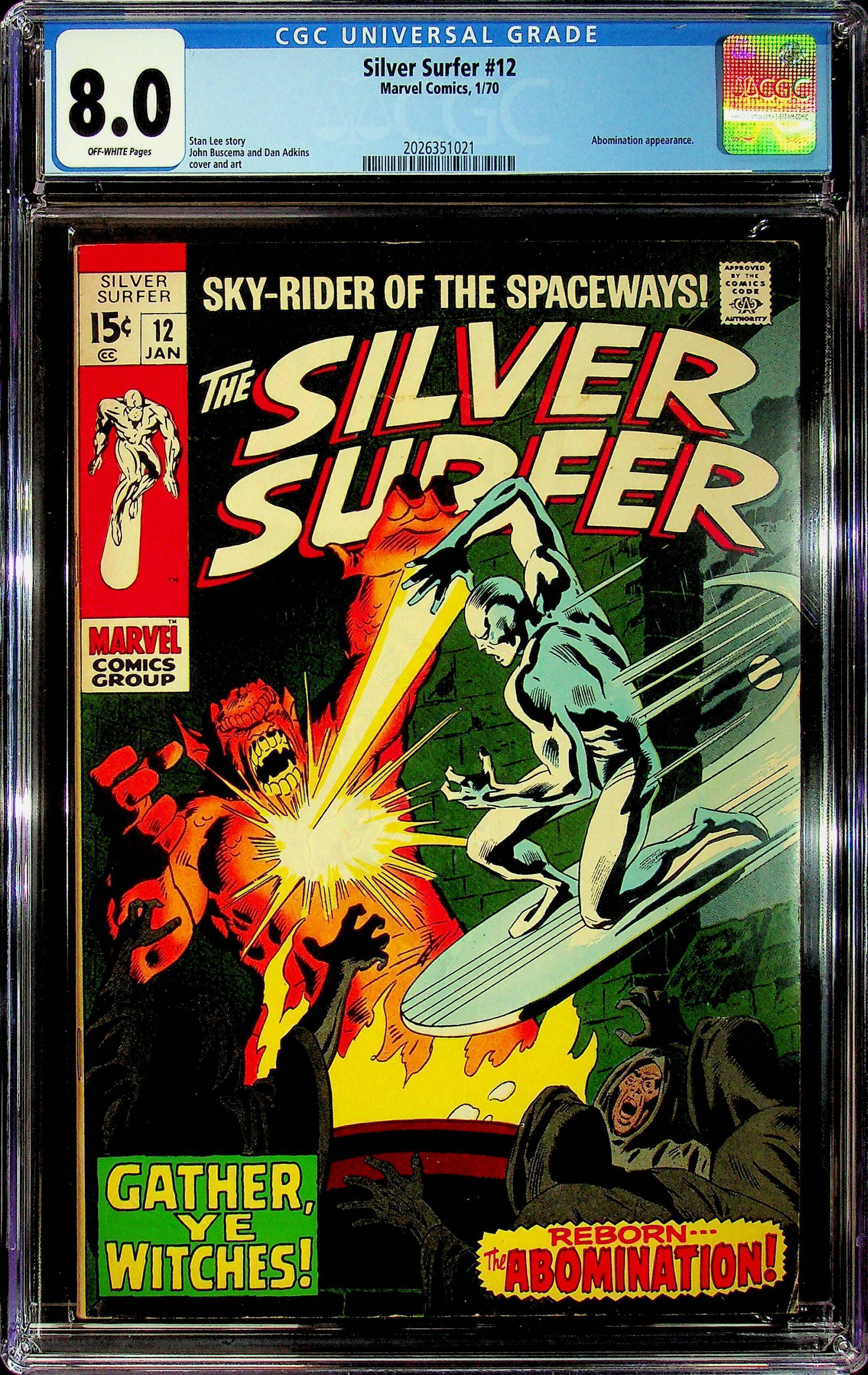 The Silver Surfer #12 (1970) - CGC 8.0 - Cert #2026351021 | Comic Books ...