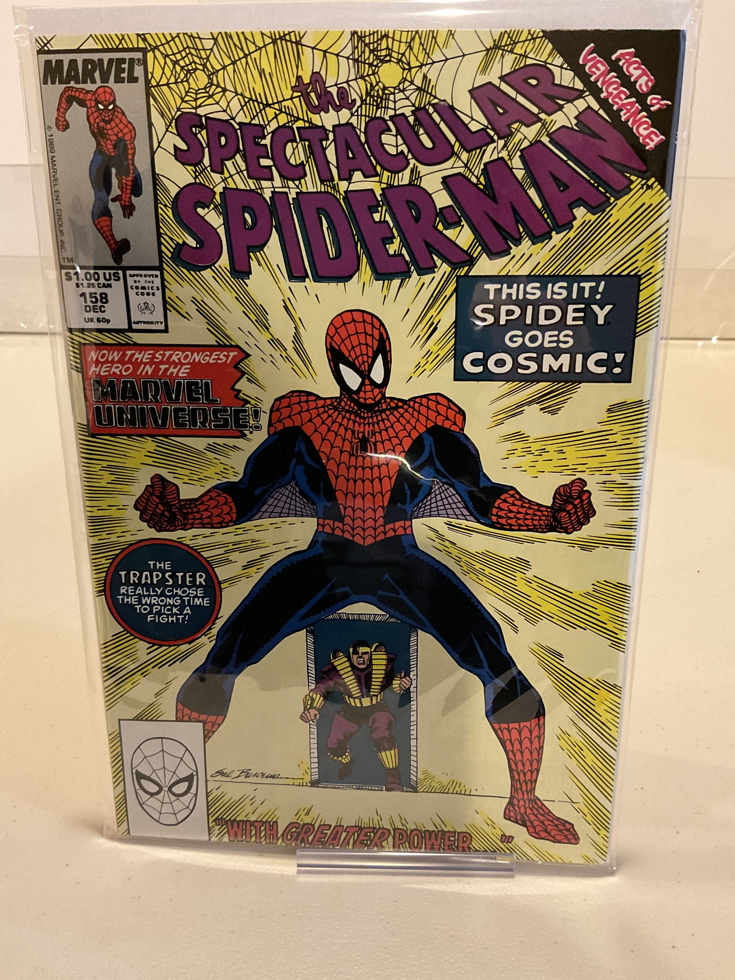 Spectacular Spider-Man #158 1989 VF Cosmic Spidey! Acts of Vengeance ...