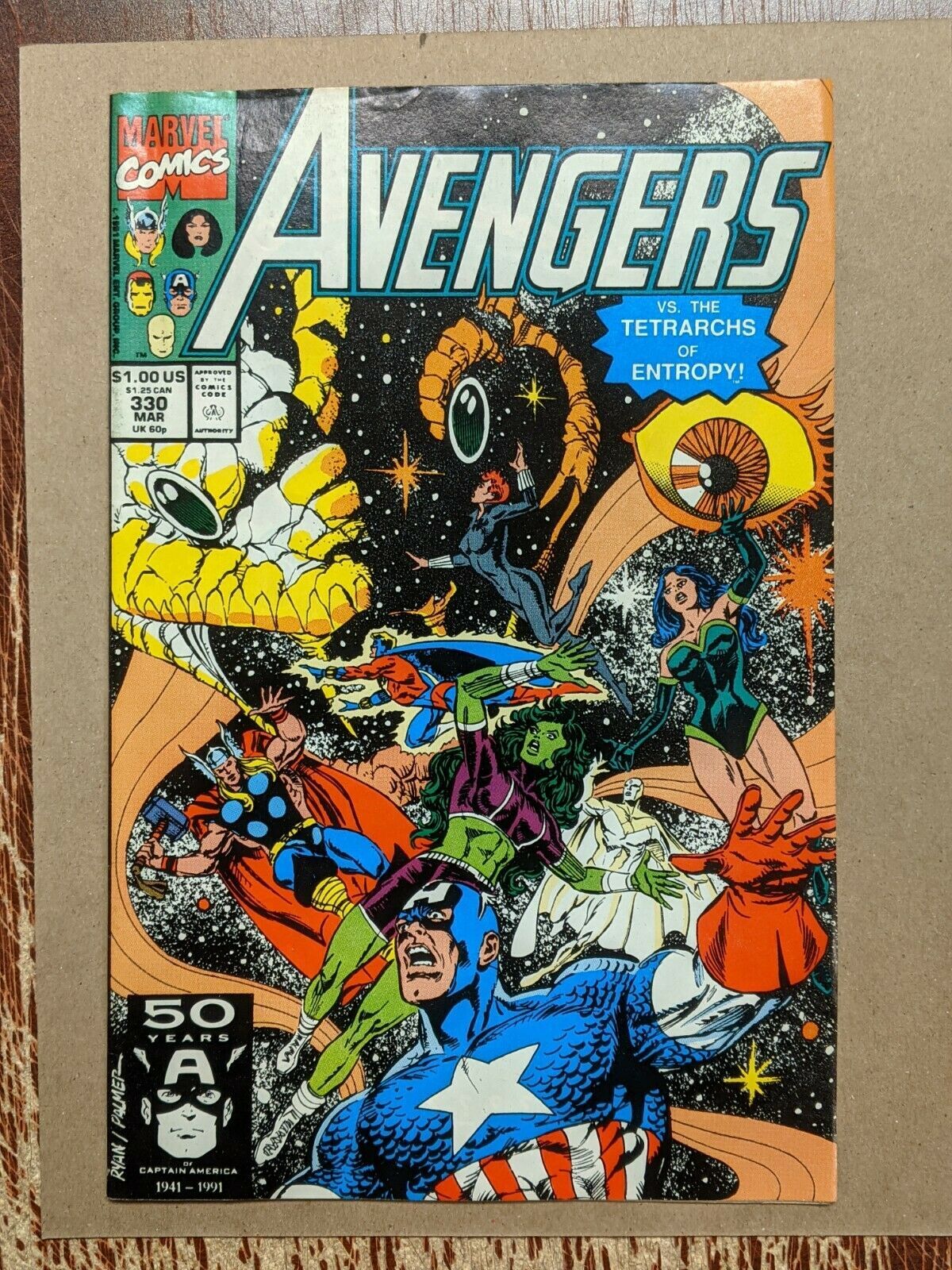 The Avengers # 330 Marvel Comic Spider-Man Black Widow Thor Captain ...