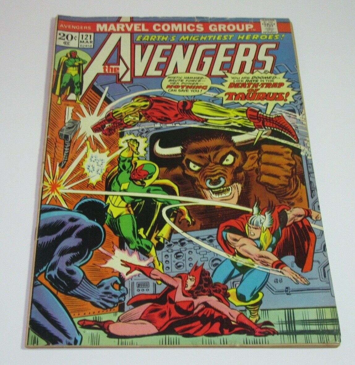 Avengers #121 MVS Intact Wilson & Romita Cover Buscema & Heck Art 1974 ...