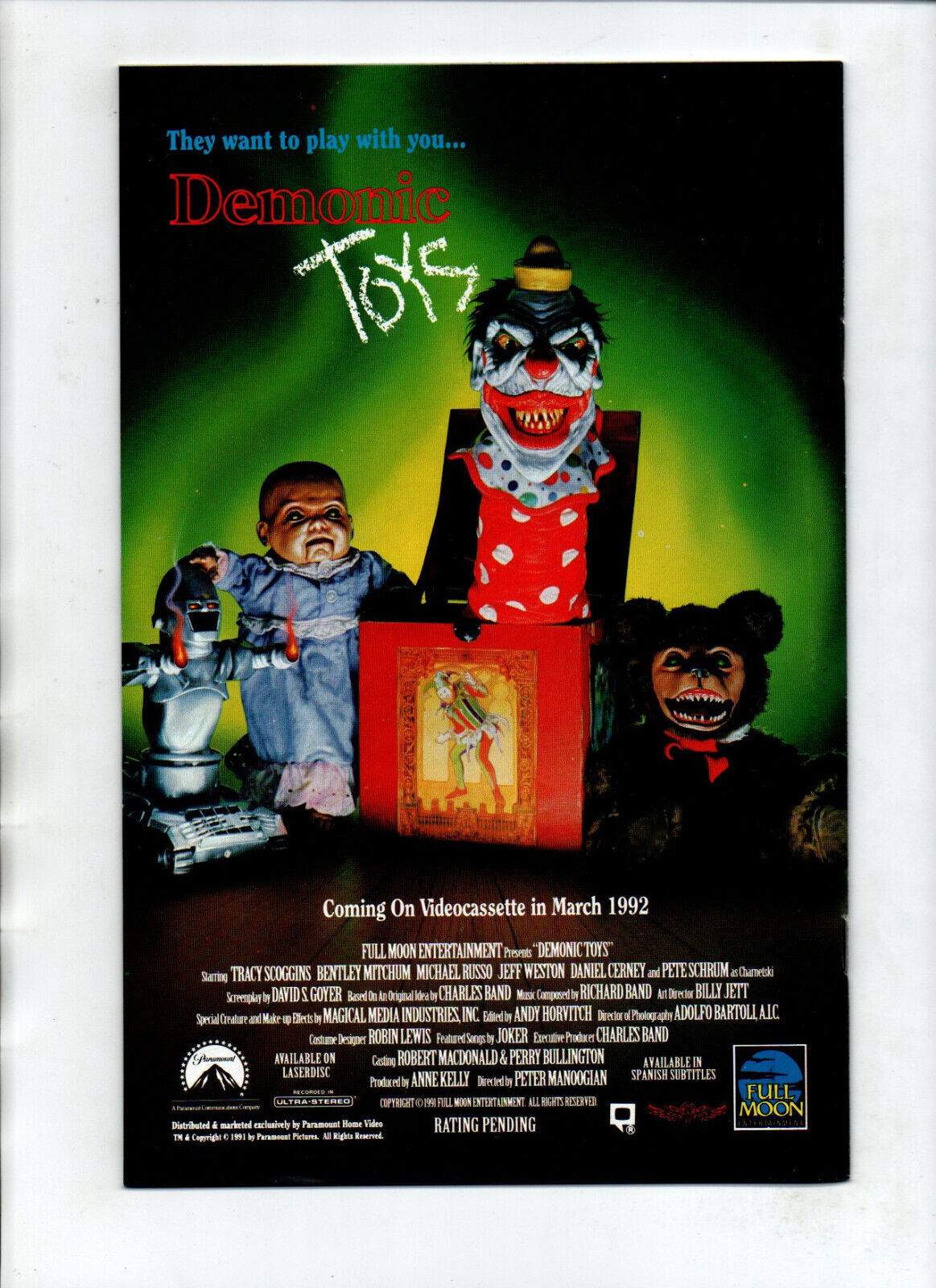 Demonic Toys #1 2 3 & 4 Complete Set - Full Moon - Eternity - 1992 - VF ...