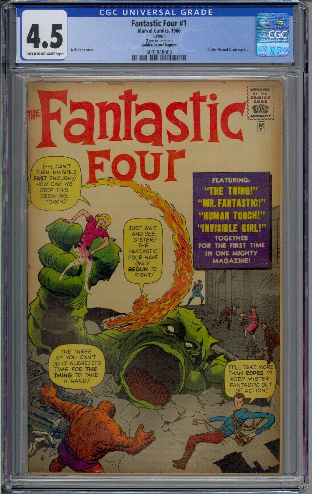 Fantastic Four #1 CGC 4.5 GRR Golden Record Reprint | Comic Books ...