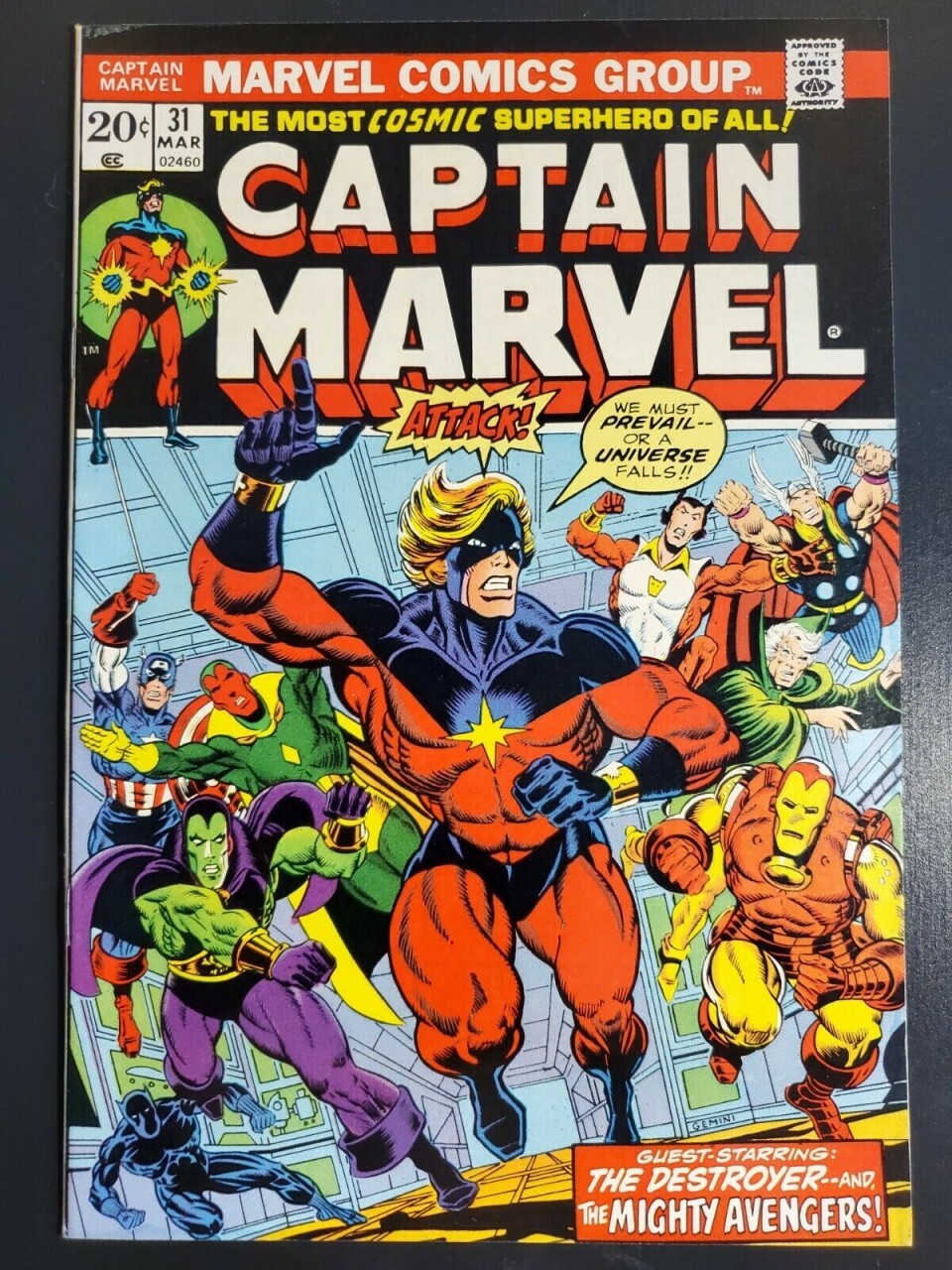 Captain Marvel #31 NM- (9.2) JIM Starlin Story/ART Avengers Cover John ...