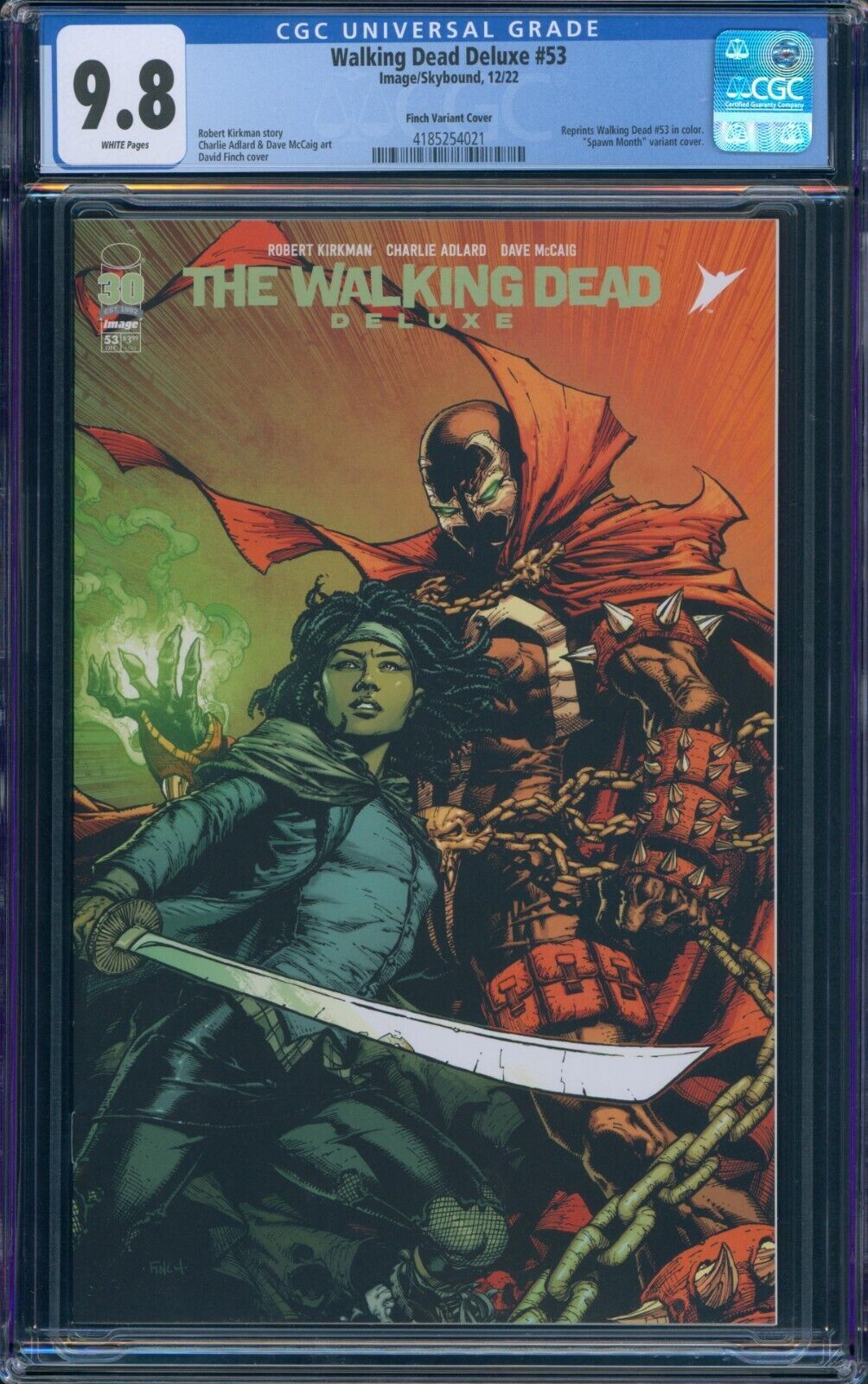 Walking Dead Deluxe #53 CGC 9.8 Spawn Month Variant with Michonne Image ...