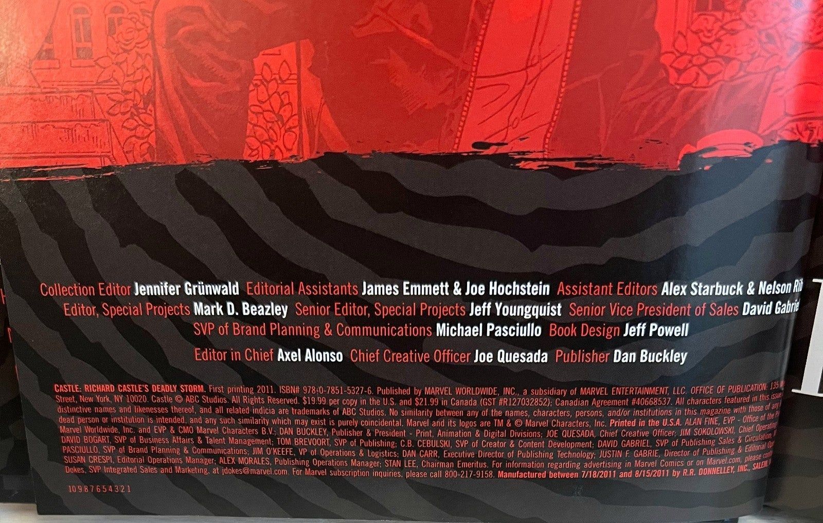 Marvel Richard Castle's Deadly Storm Premiere Edition 1st Printing 2011 ...