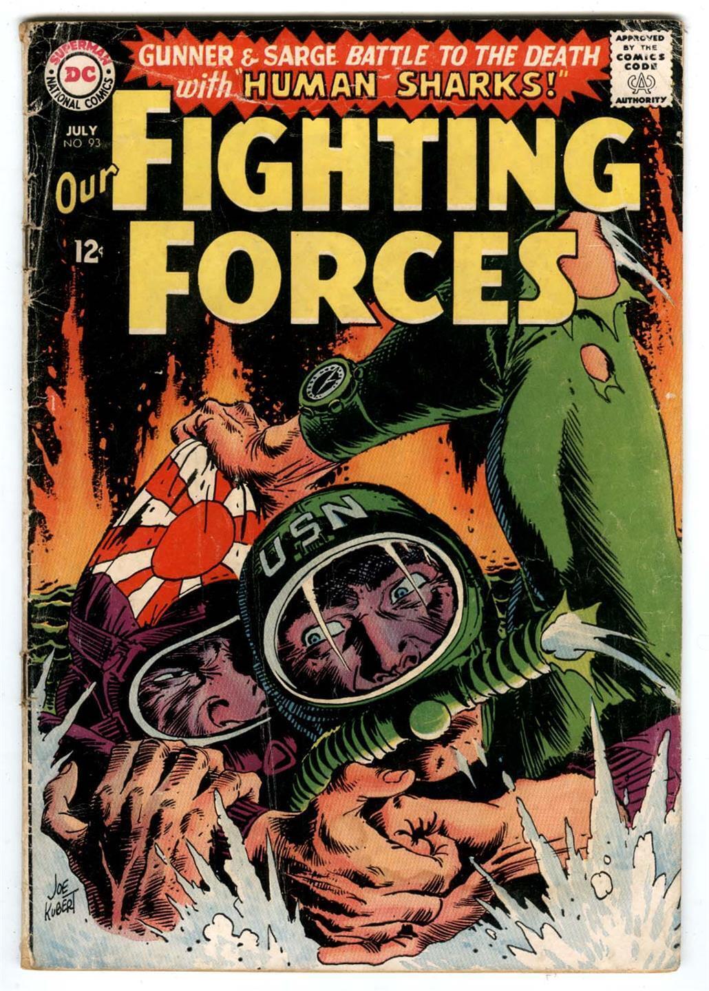 Our Fighting Forces #93 Gunner & Sarge vs Human Sharks, Scuba Diving ...