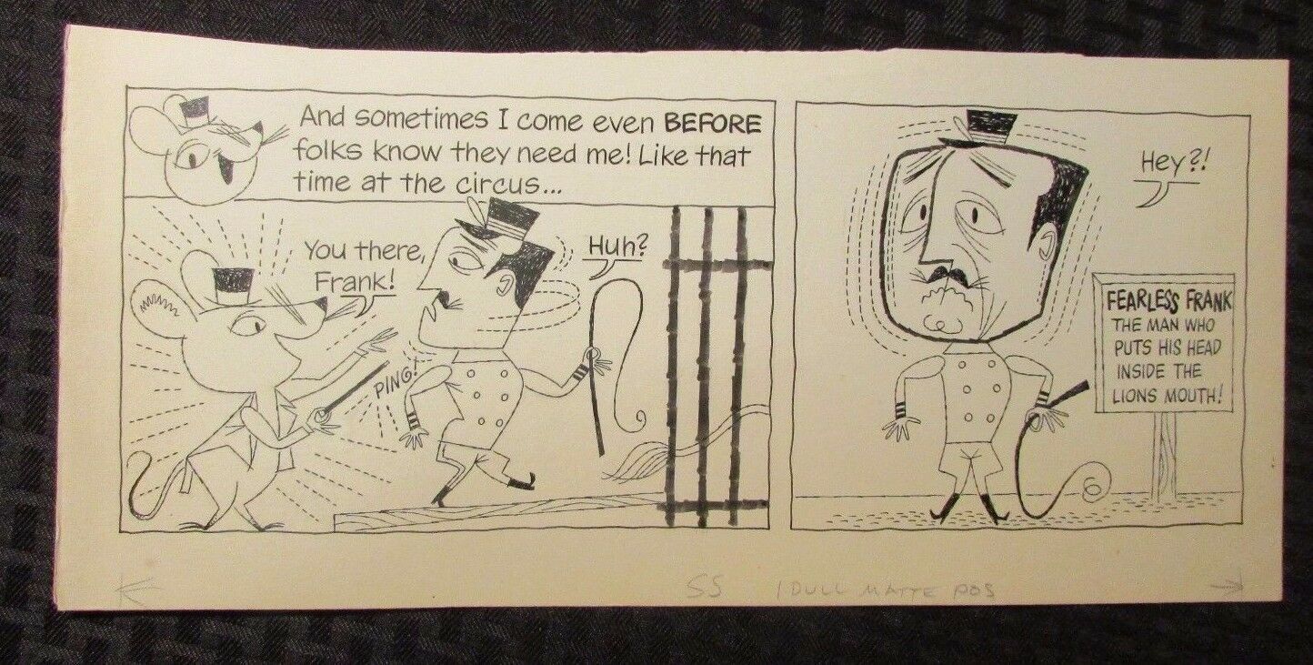 Vintage MAGIC MOUSE Cartoon Comic Strip Original Art 13.5x6 FN+ ...