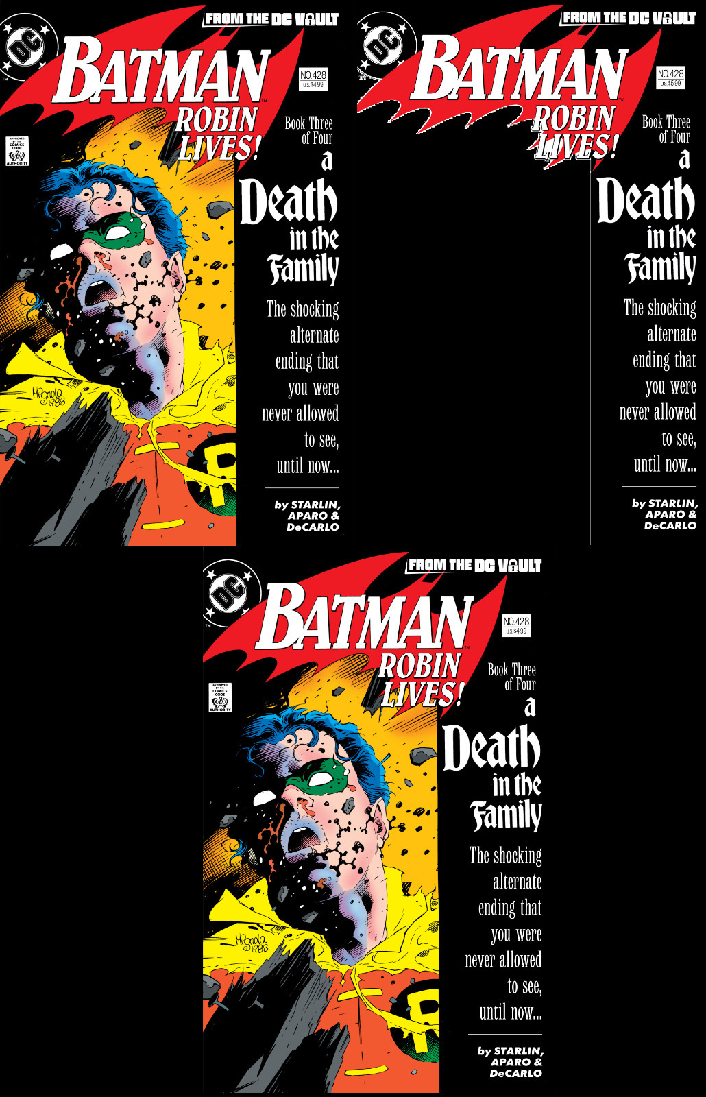Batman #428 Facsimile + Foil + Blank Variant 3 Cover Set! Robin Lives ...